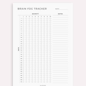 Monthly Brain Fog Tracker for Supernote A5X/A5/A6X2/A6X/A6, Track Daily ...