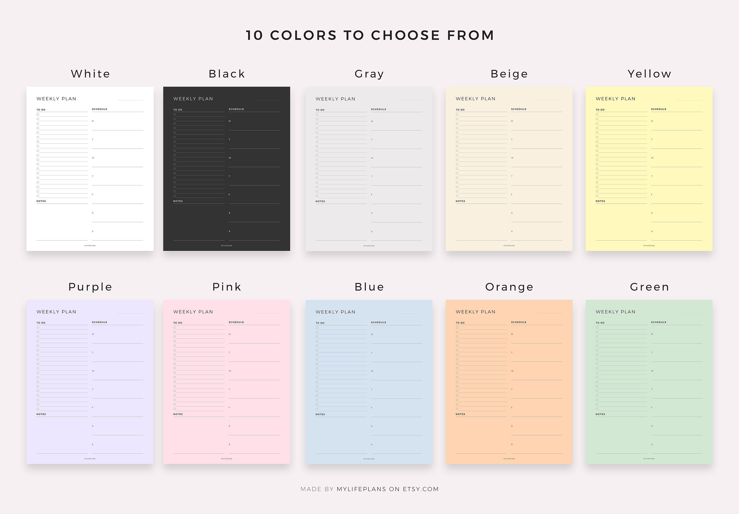 Simple Weekly Planner, Digital Planner for iPad Tablet, Compatible With ...