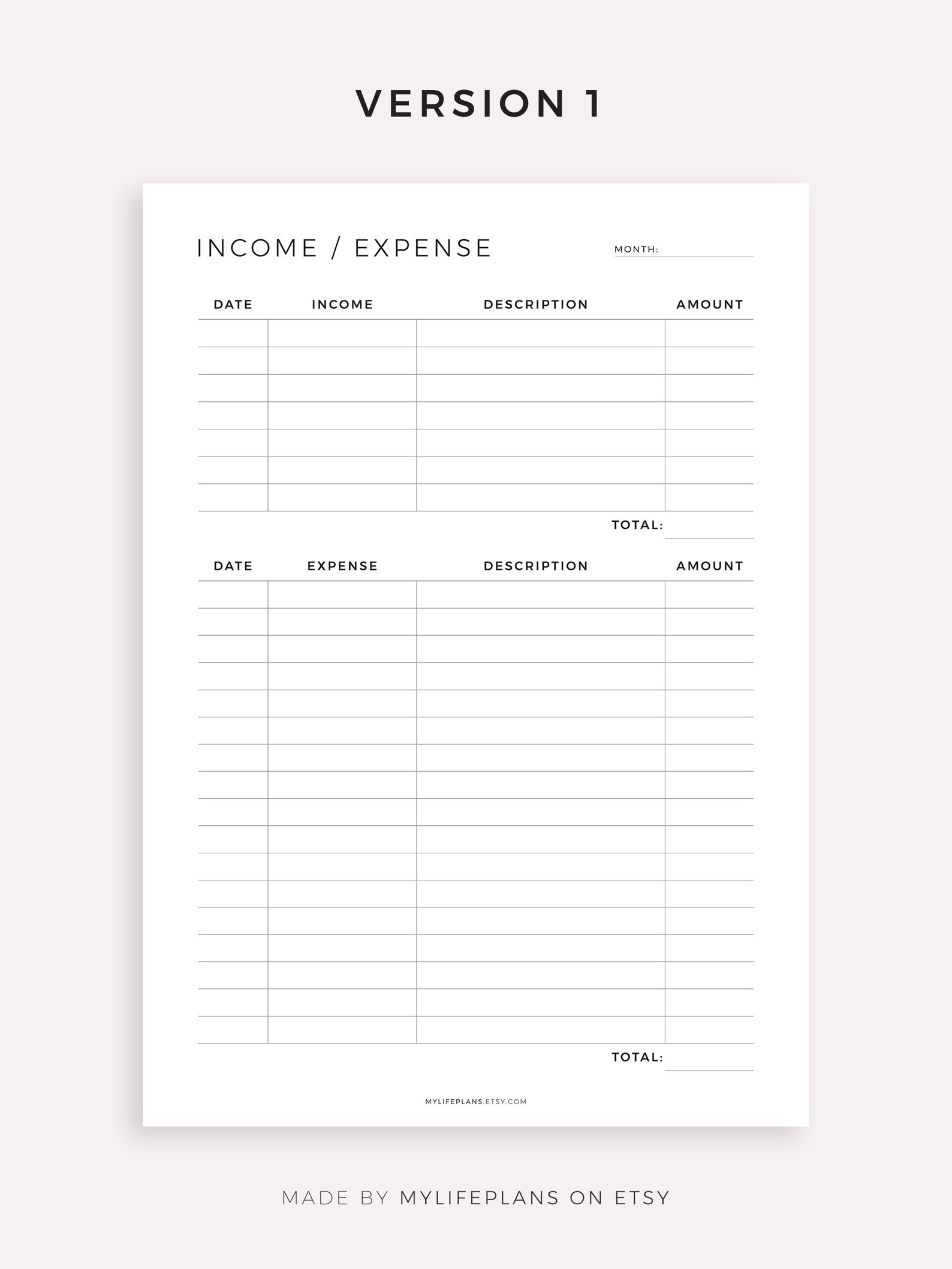 Income Tracker, Expense Tracker, Financial Planner, Monthly Budget ...