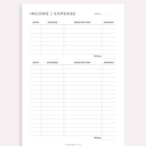 Income Tracker, Expense Tracker, Financial Planner, Monthly Budget ...