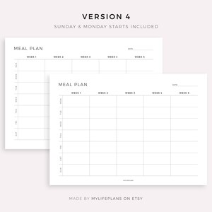Monthly Meal Planner Digital Landscape, 30 Day Menu Planner, Meal Prep ...