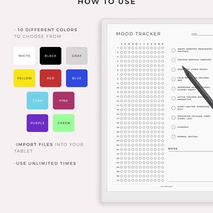 Mood Tracker for Remarkable Paper Pro, A Year in Pixels, Mood Journal ...