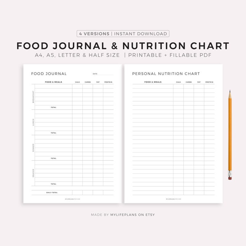 Exercise and Diet Log - Etsy UK