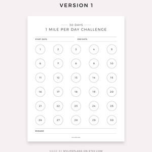 30 Day Running or Walking Challenge, Daily Workout Challenge, Health ...
