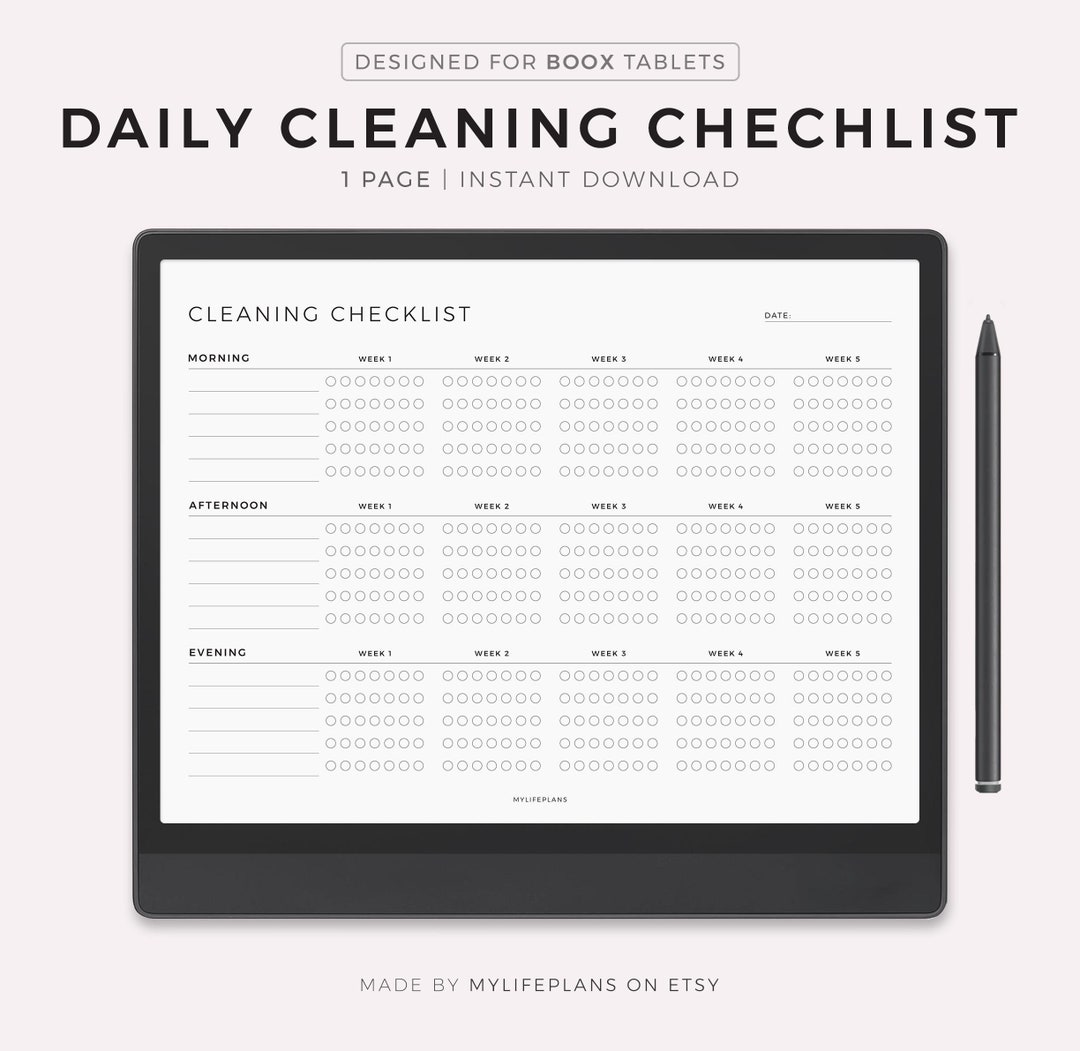 Daily Cleaning Checklist for Boox Note Series / Tab Series / Go 10.3 ...