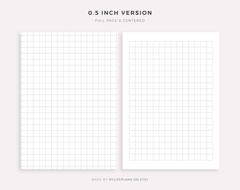 Graph Paper Six Different Sizes - 0.25", 0.5", 1", 10 Squares per Inch ...