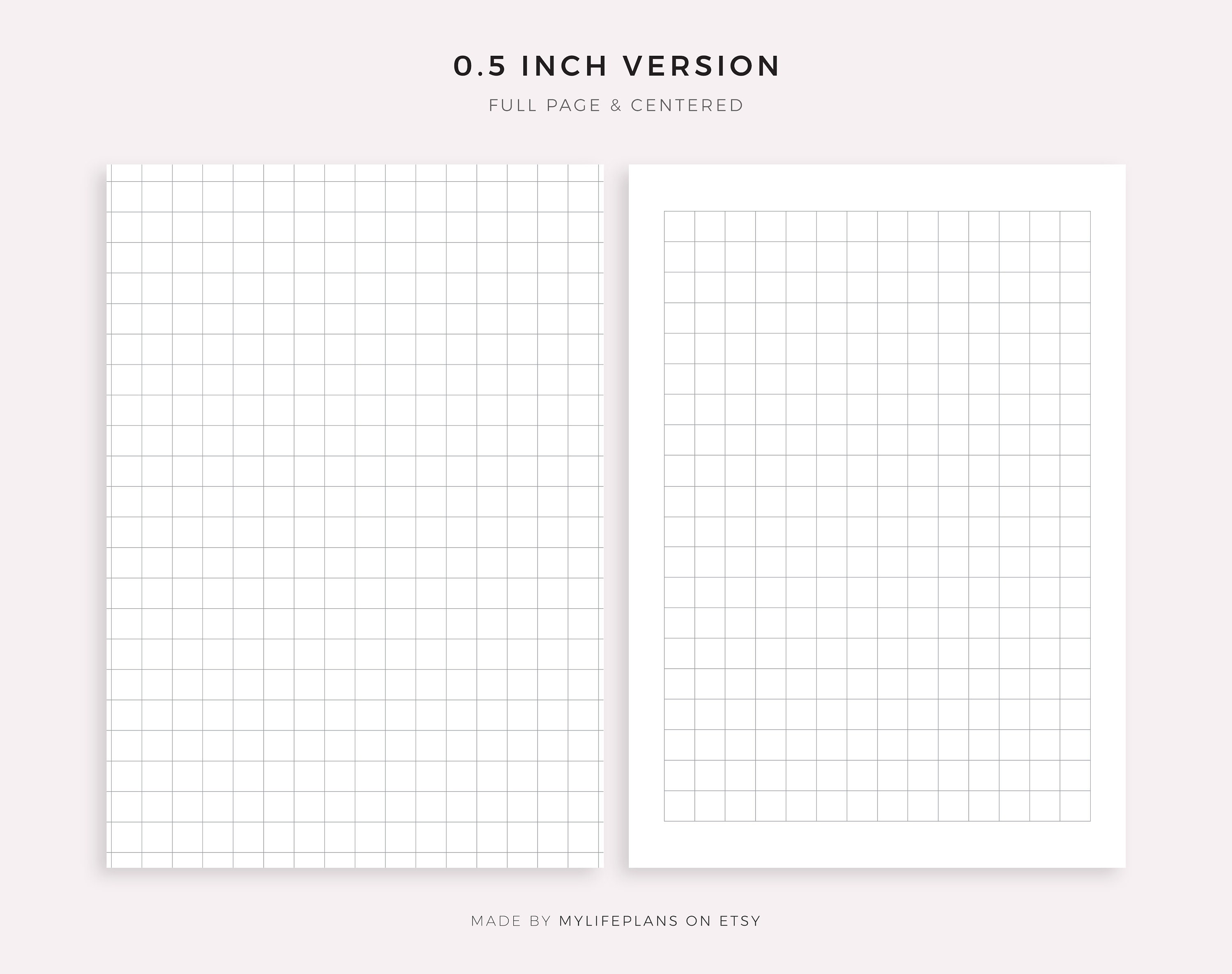 Graph Paper Six Different Sizes 0.25 0.5 | Etsy