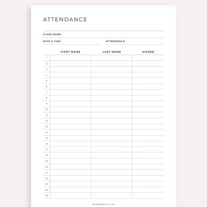 Class Attedance Sheet Fitness Instructors, Yoga Teacher, Pilates ...
