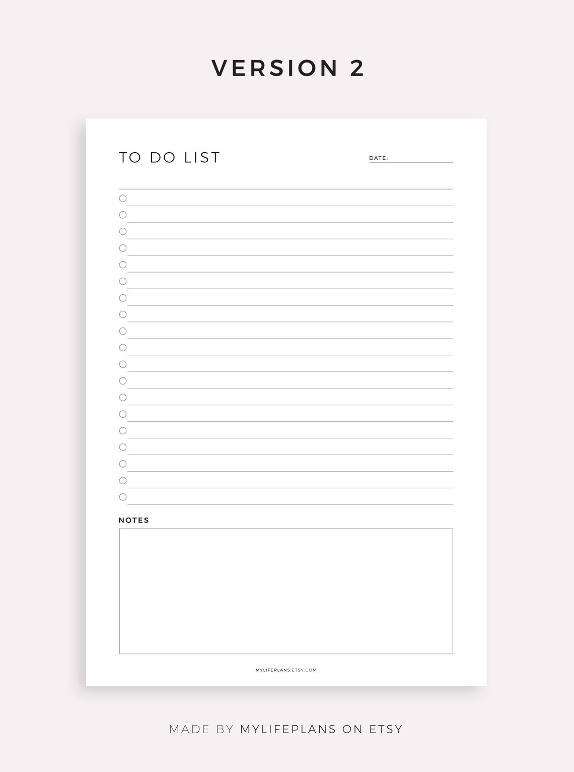 Minimal to Do List Printable Simple Tasks List Template - Etsy