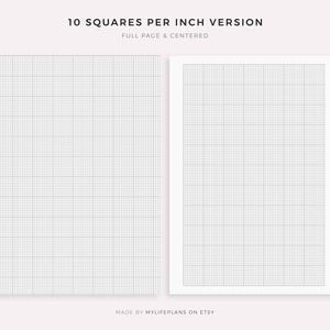 Graph Paper Six Different Sizes - 0.25", 0.5", 1", 10 Squares per Inch ...