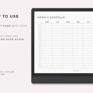 Hourly Weekly Schedule for Boox Note Series / Tab Series / Go 10.3 ...