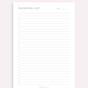 Printable Shopping List Template, to Buy List, Item Checklist, Shopping ...