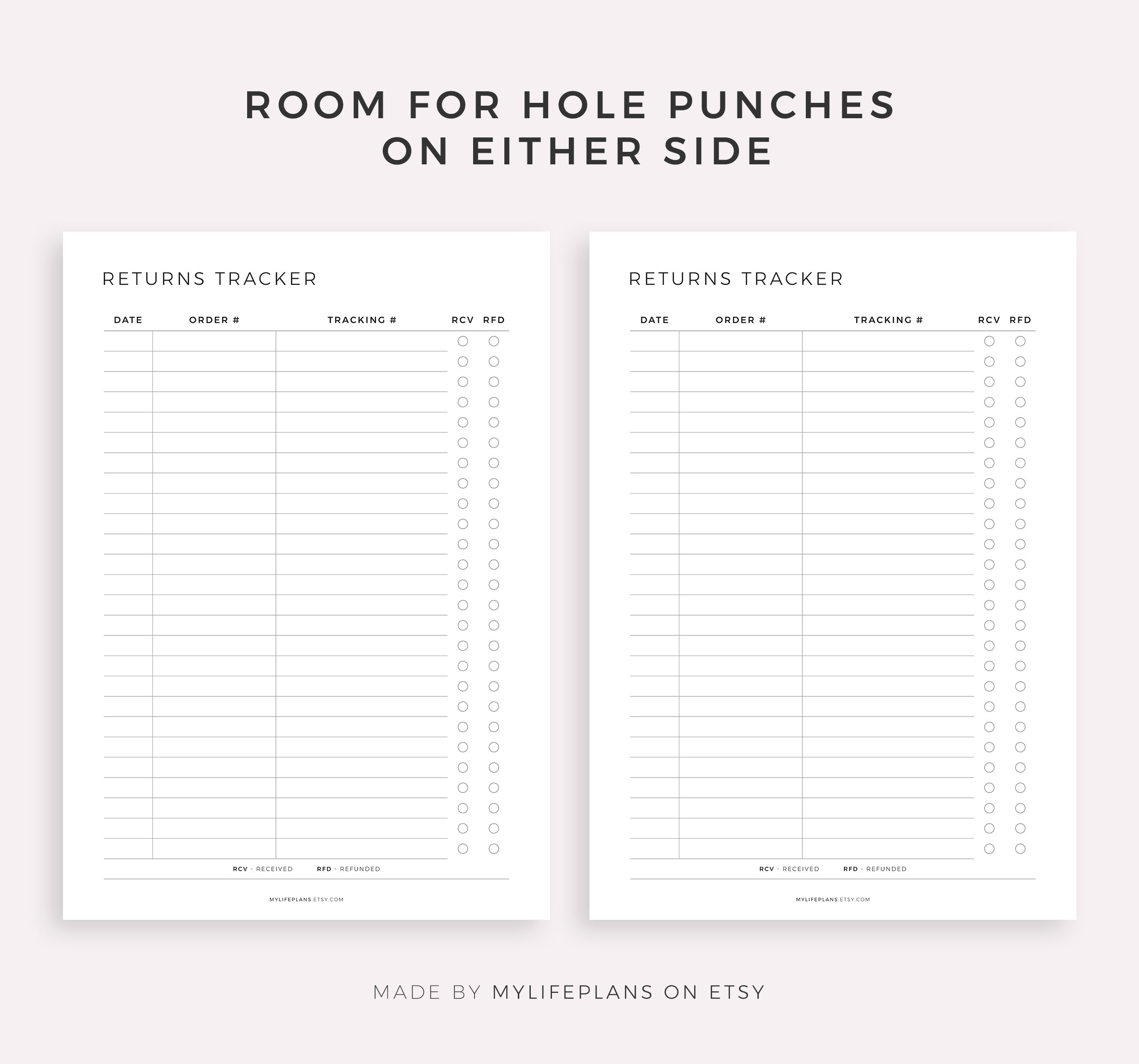 Returns Tracker Printable Online Business Return Sheet Order - Etsy