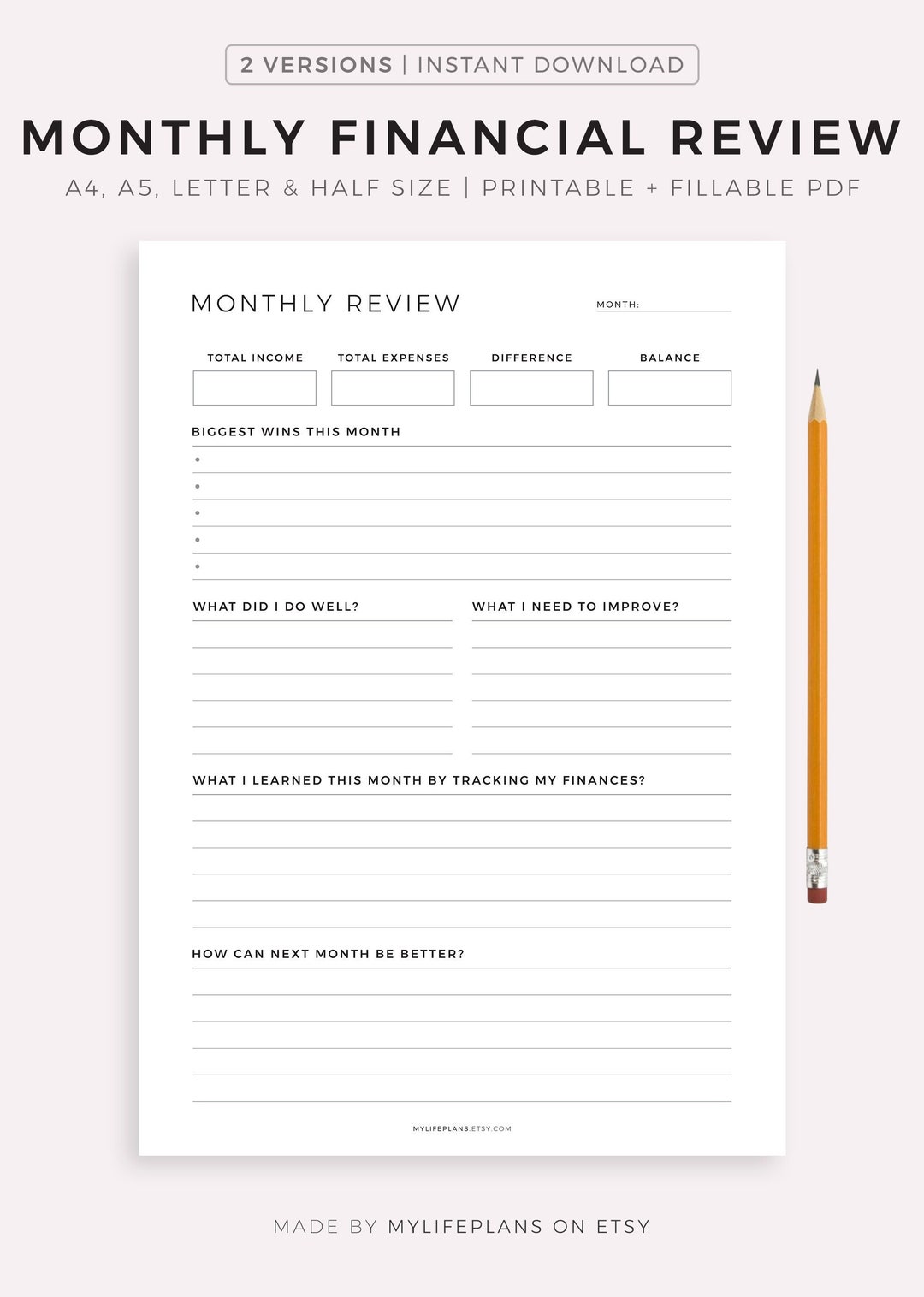 Monthly Financial Review, Financial Reflection, Budgeting Evaluation ...