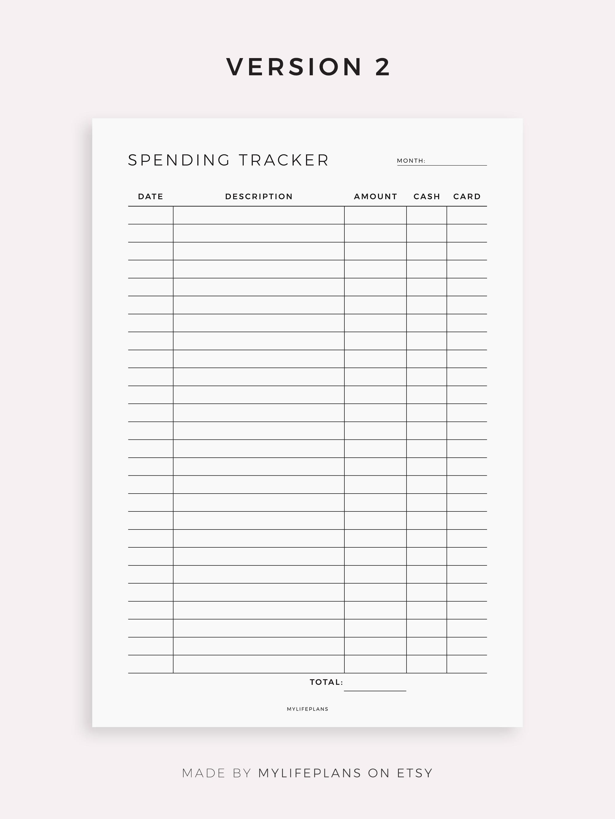 Spending Tracker for Remarkable Paper Pro, Expense Tracker, Budget ...
