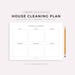 House Cleaning Planner Printable Landscape, Simple Cleaning Schedule ...