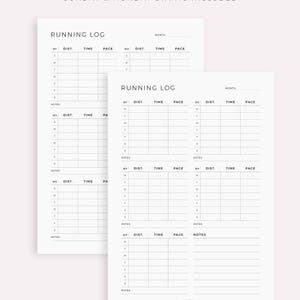Monthly Running Log for Supernote A5X2/A5X/A5/A6X2/A6X/A6, Running ...