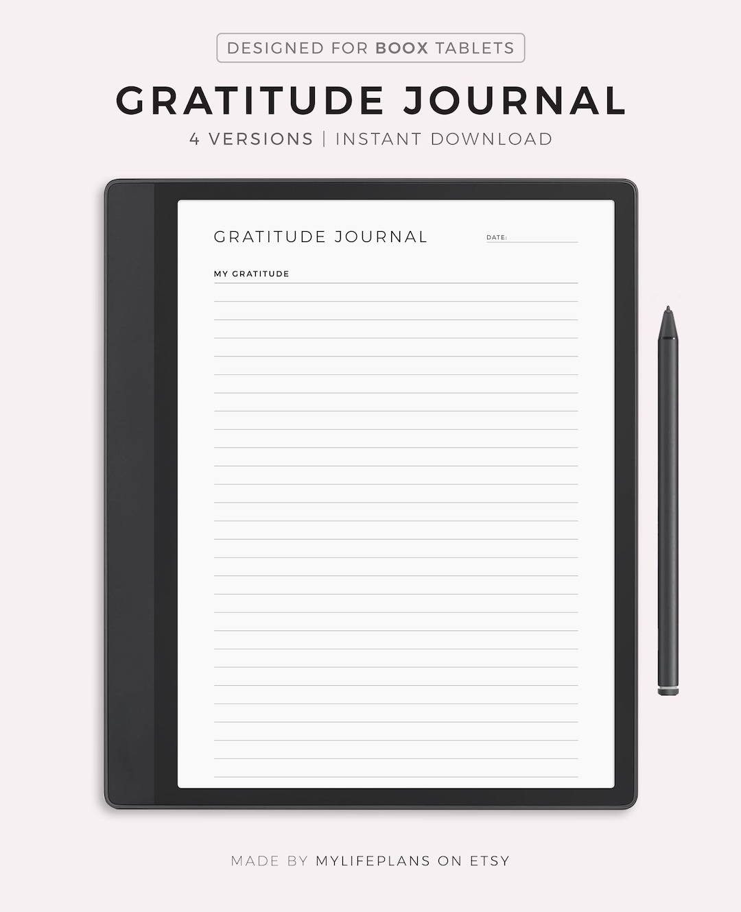 Simple Gratitude Journal Template, Gratitude Notebook, Gratitude Diary ...