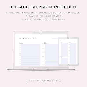 Weekly to Do List Printable, Minimalist Weekly Planner, Weekly Agenda ...