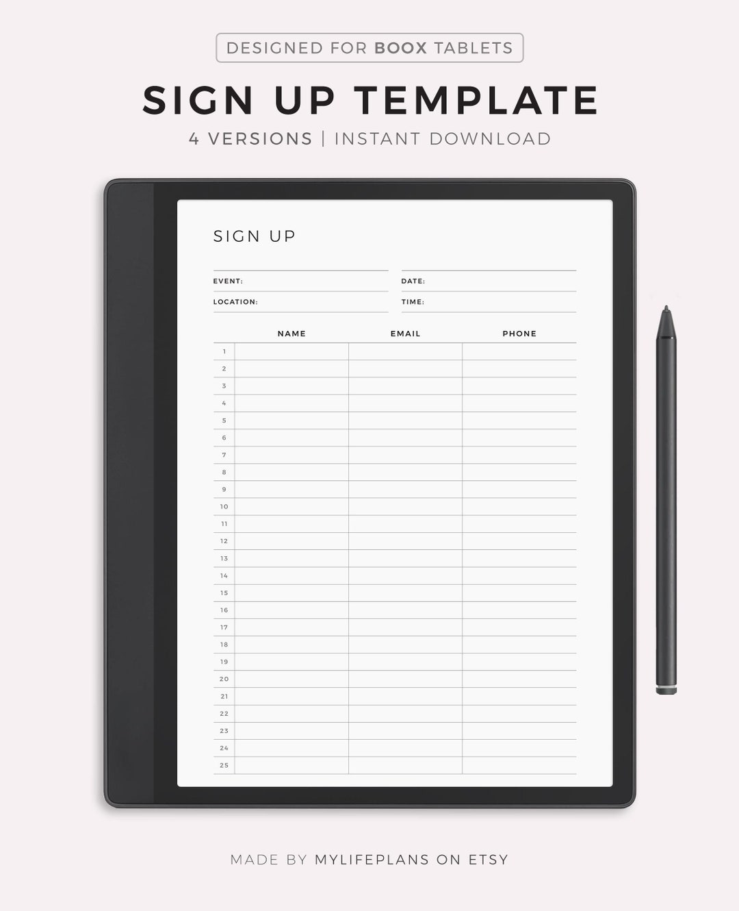 Sign up Template - Event Sign Up, Customer Sign Up, Email Sign Up ...