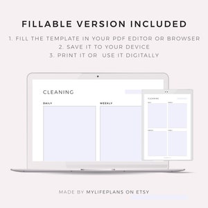 Simple Cleaning Planner Printable, Home or Office Cleaning, Cleaning ...