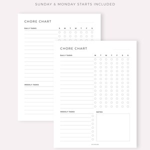 Digital Chore Chart for Kids and Adults, Responsibilities Chart, to Do ...