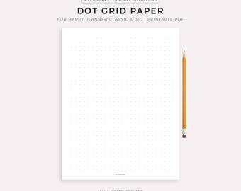 Dot Grid Paper Happy Planner Classic - Printable PDF - Etsy