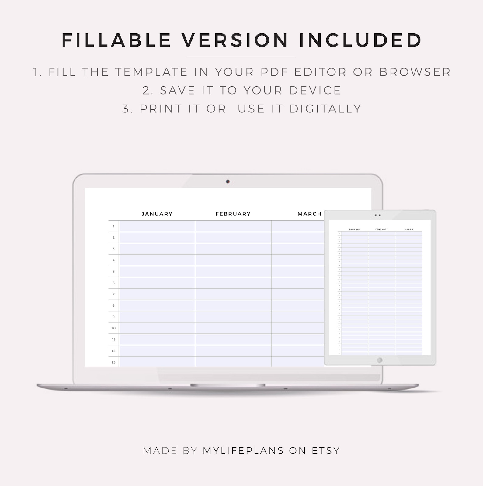 Year Calendar on Four Pages Printable, Quarterly Overview, Yearly ...