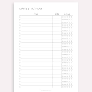 Video Games to Play, Gaming Journal, Printable Gamer Log, A4/a5/letter ...