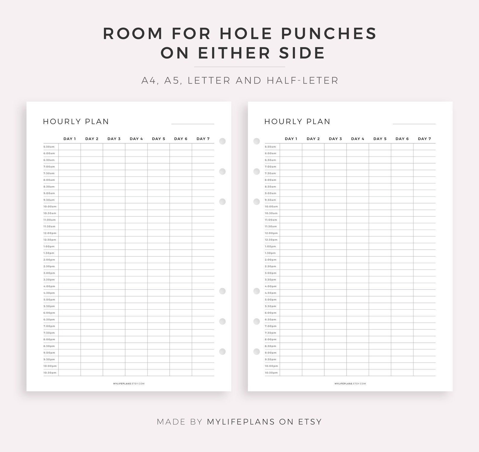 Hourly Travel Planner, Travel Schedule, Vacation Day Planner, Travel ...