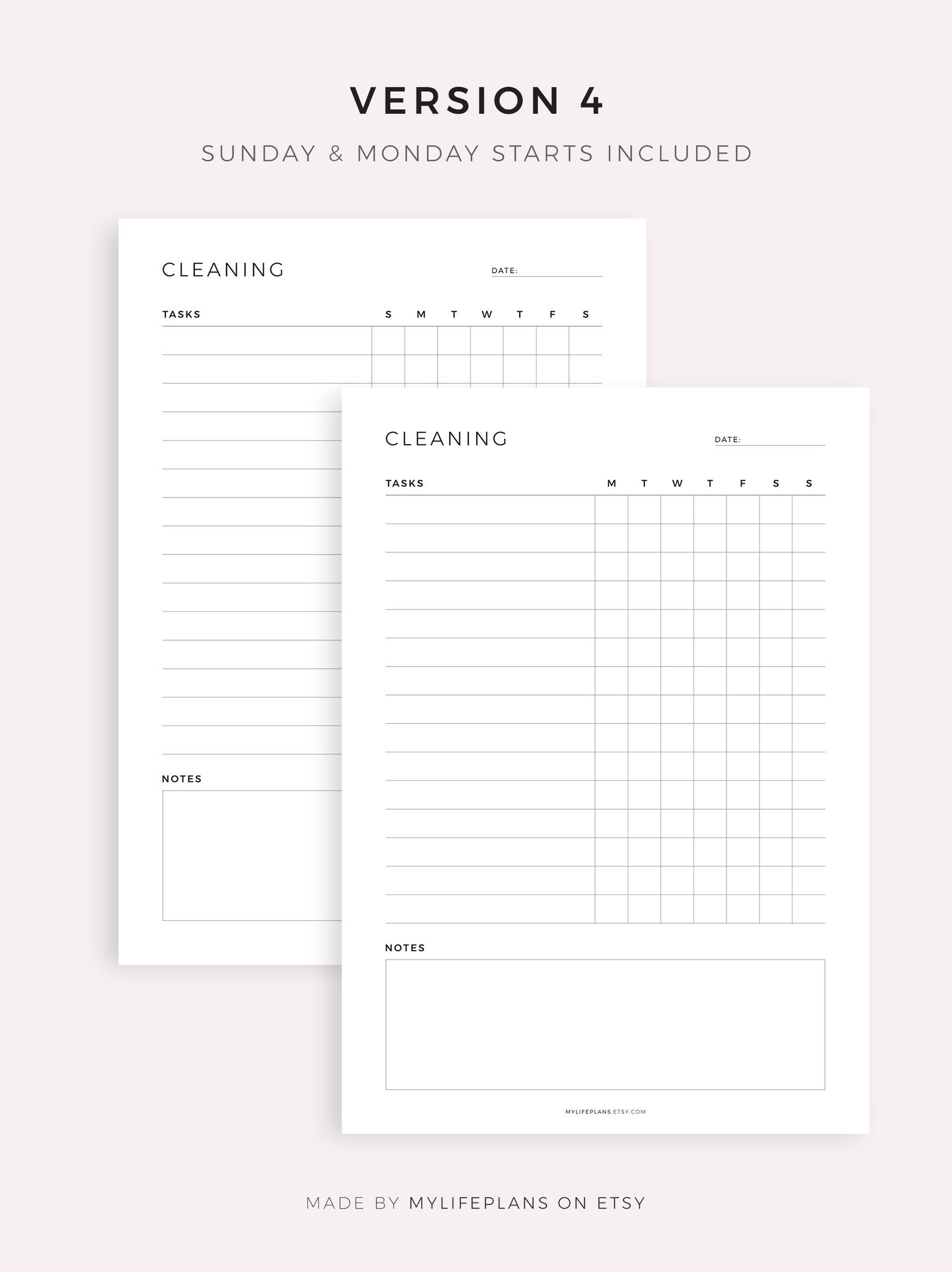 Weekly Cleaning Checklist Printable Cleaning Template - Etsy UK