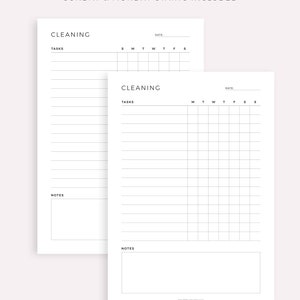 Weekly Cleaning Checklist, Printable Cleaning Template, Cleaning ...