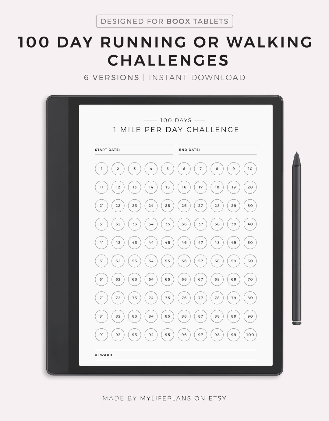 100 Day Running or Walking Challenge, Daily Workout Challenge, Health ...