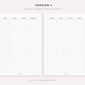 2 Page Blank Monthly Calendar, Minimalist Calendar Template, Compatible ...