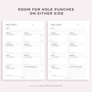 Bad Habit Tracker, Habit Analyzer, Habit Loop, Habit Patterns, A4/a5 ...