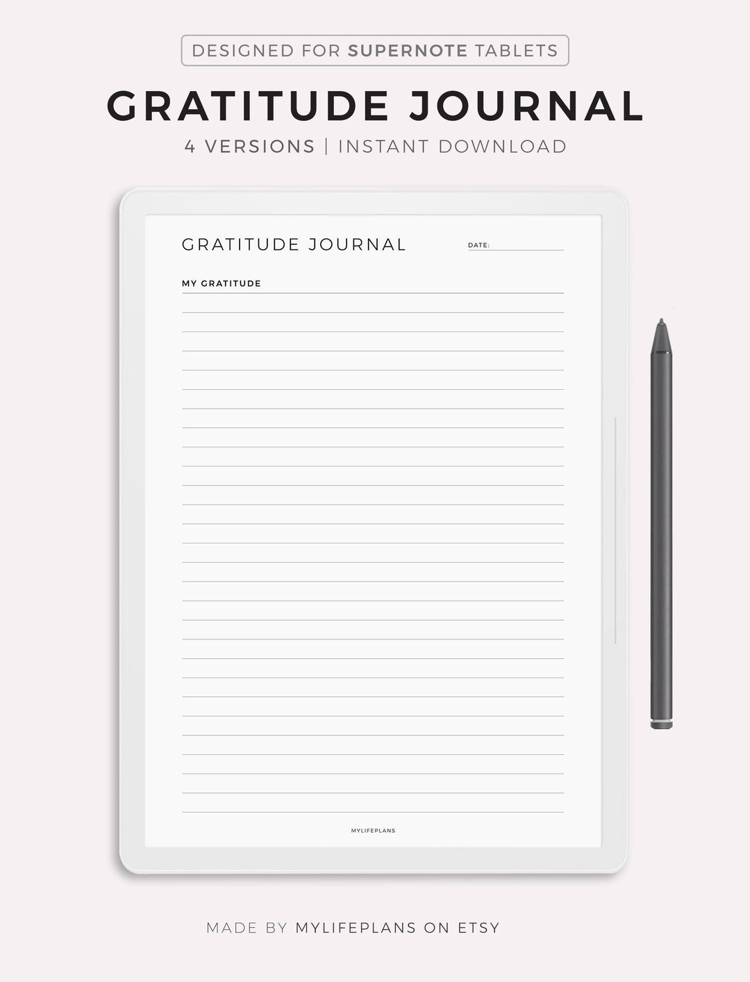 Simple Gratitude Journal Template, Gratitude Notebook, Gratitude Diary ...
