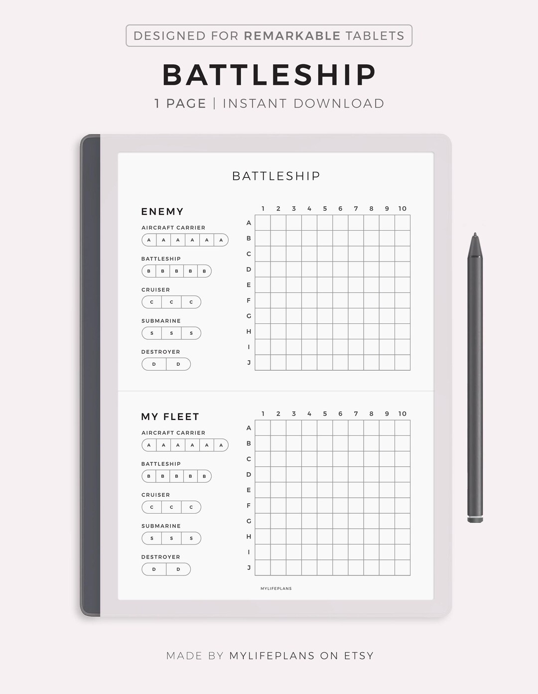 Battleship Game for Remarkable 2 - Play With Friends, School, Classroom ...