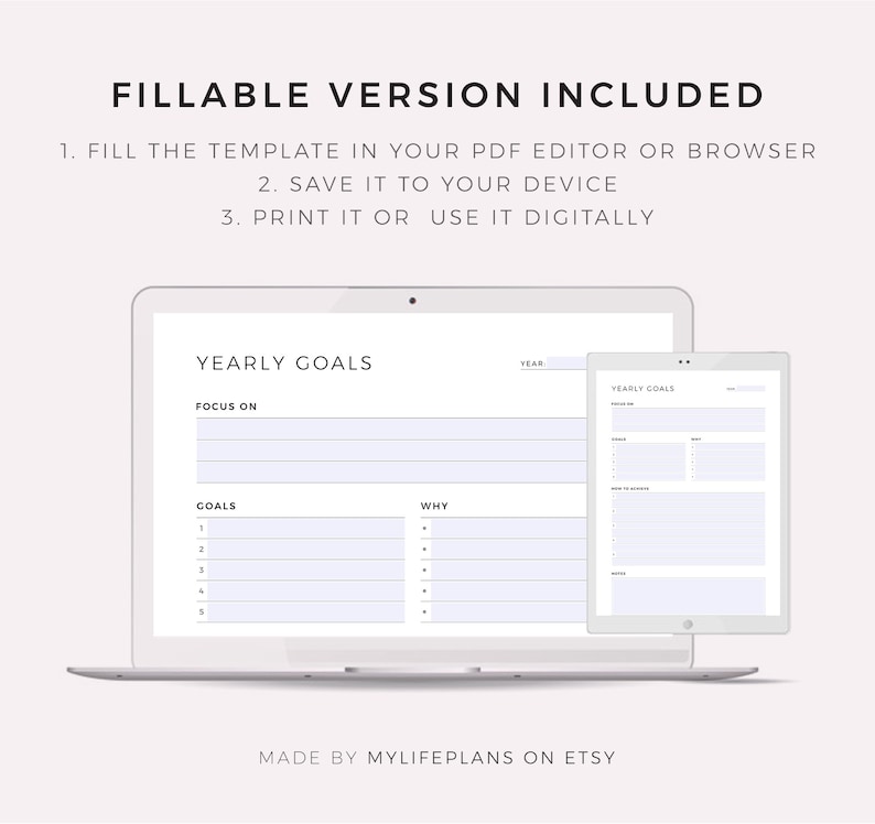 Goal Planner - Weekly Goals, Monthly Goals, Quarterly Goals, Yearly ...