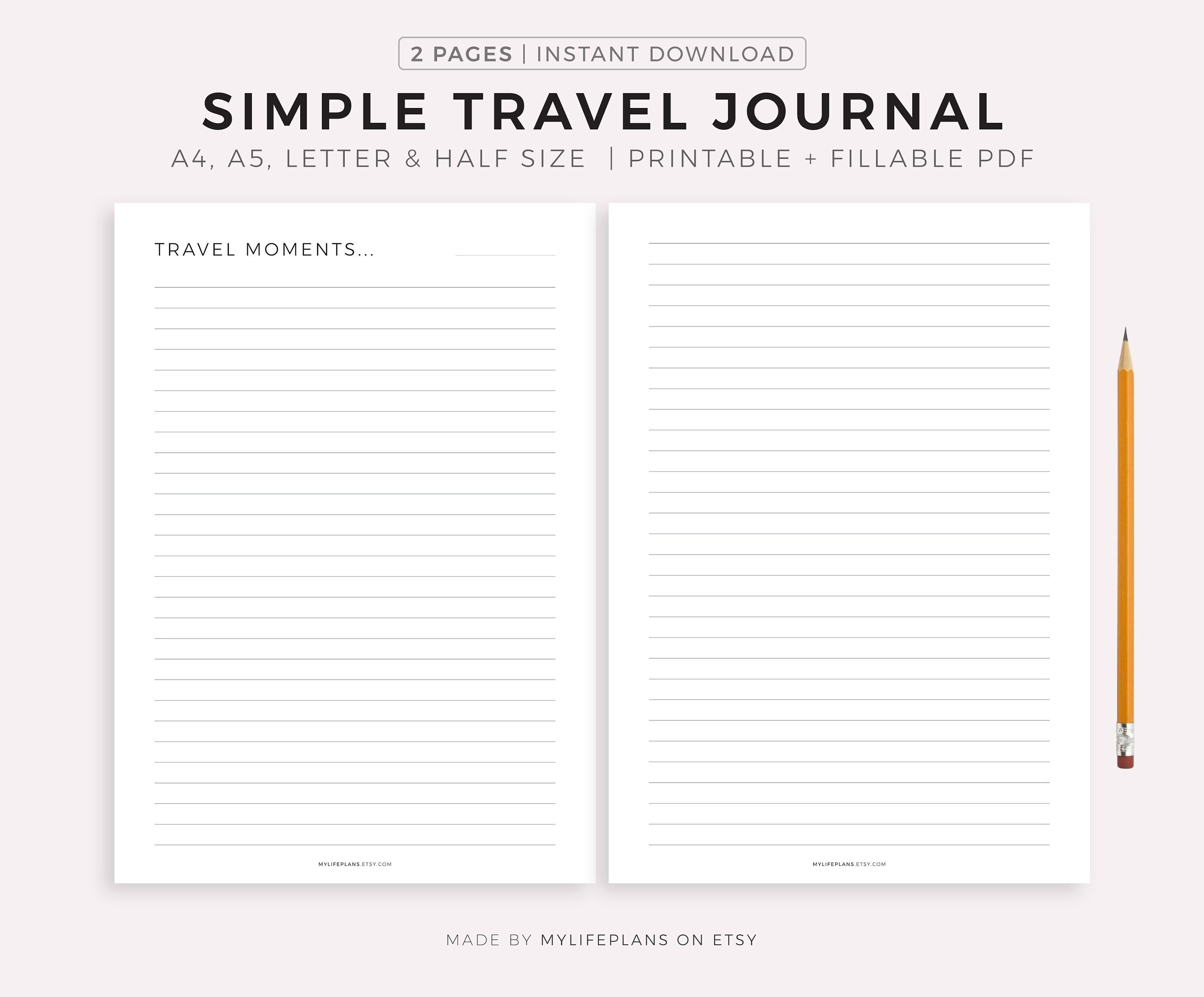 Travel Journal Printable, Adventure Journal, Travel Memories Pages ...