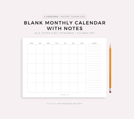 Calendario Mensual Con Notas