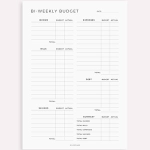 Bi-weekly Budget Planner for Remarkable 2, Budget Template, Budget by ...