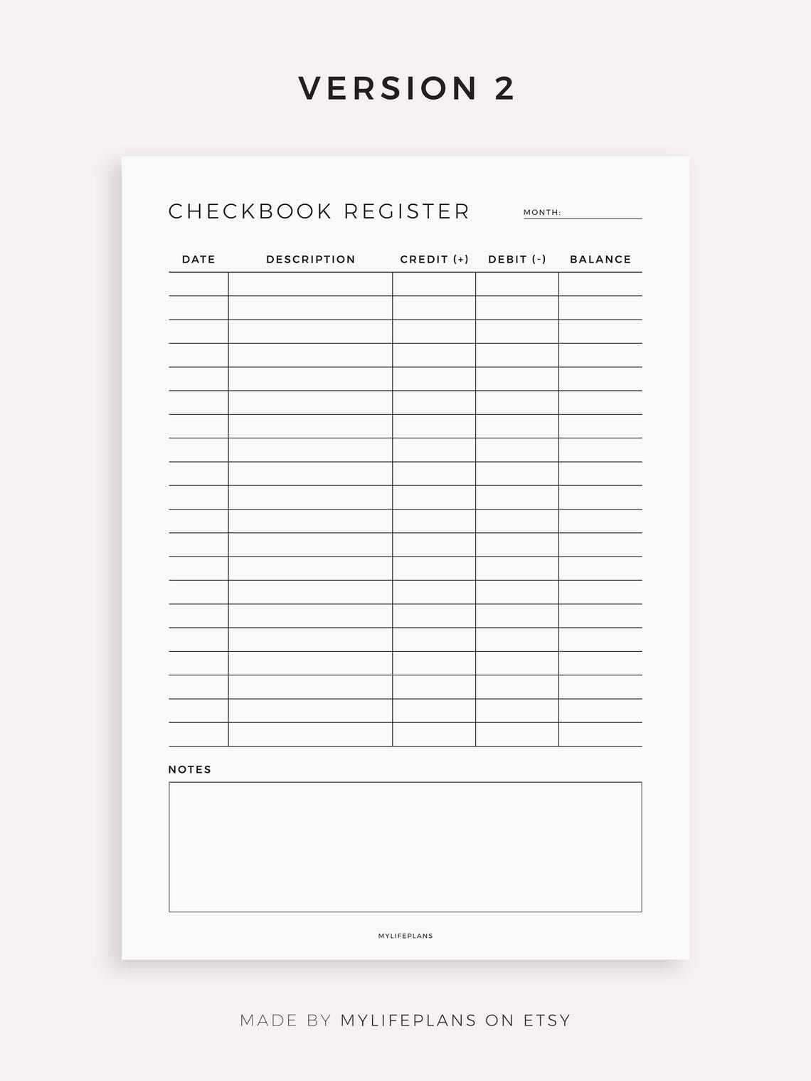 Checbook Register for Remarkable Paper Pro, Check Transaction Tracker ...