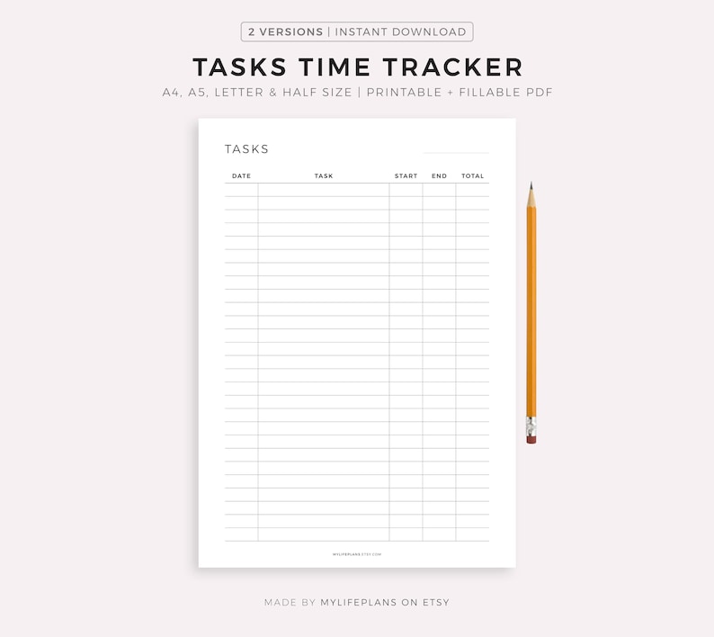 Task Time Tracker, Working Hours Tracker, Time Spent Log, Activity ...