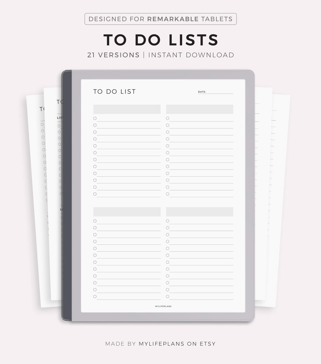 To Do Lists Bundle for Remarkable 2, Task Lists Templates, Instant ...