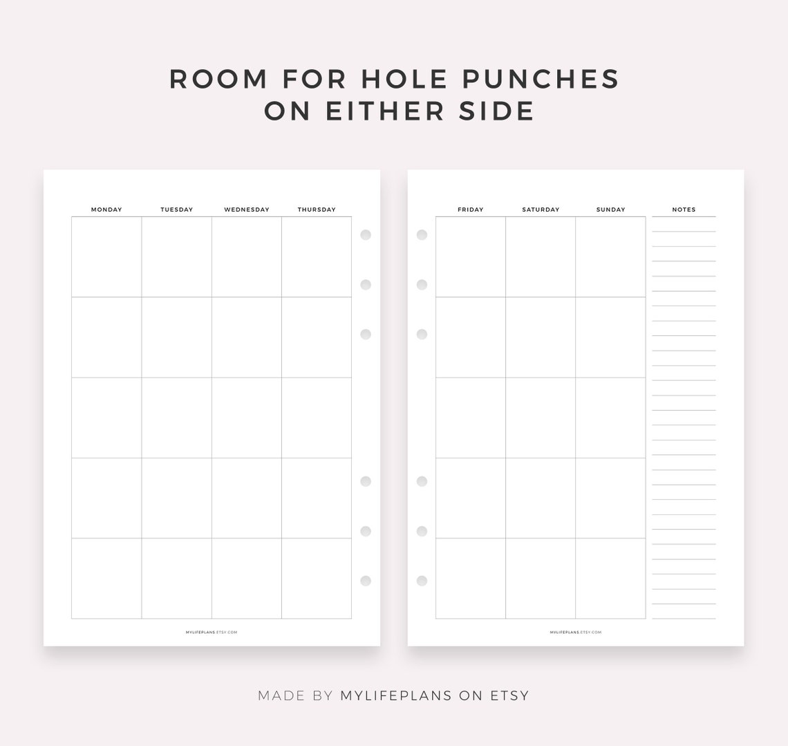 Blank Calendar Inserts Bundle Printable A4/a5/letter/half | Etsy