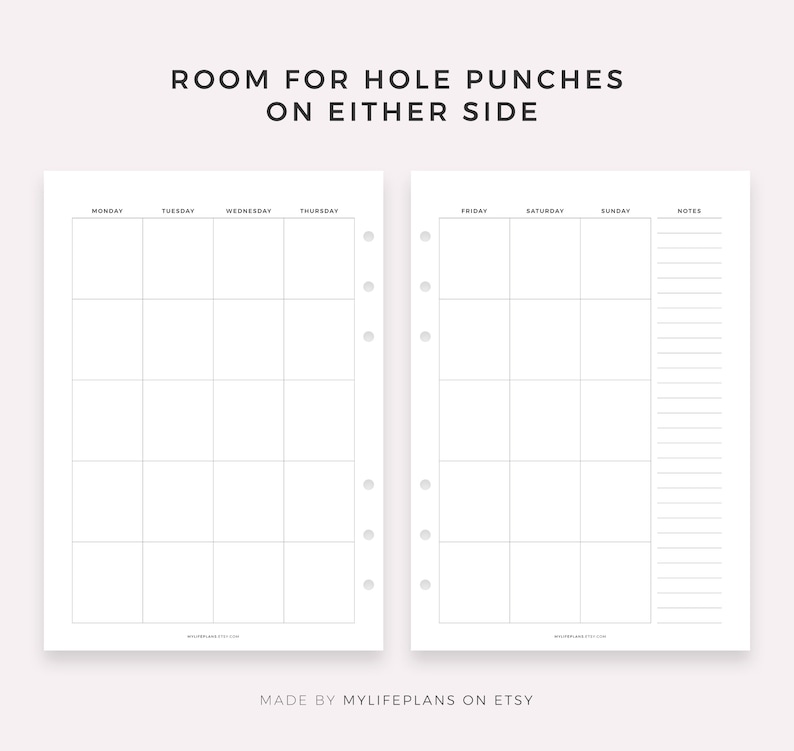 Blank Calendar Inserts Bundle Printable, A4/a5/letter/half Letter ...