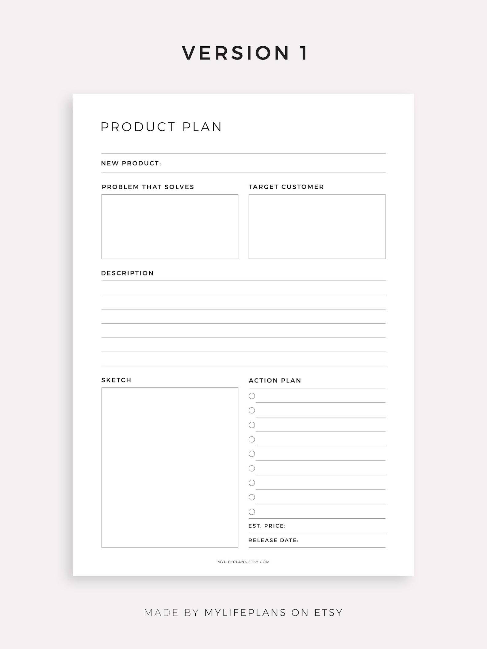 New Product Planner Printable Product Development Product - Etsy