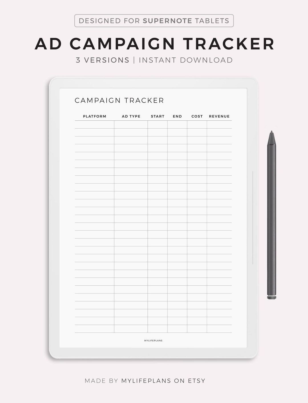 Ad Campaign Tracker for Supernote A5X2/A5X/A5/A6X2/A6X/A6, Advertising ...