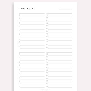Blank Travel Checklist for Work / Vacation - Travel Documents ...