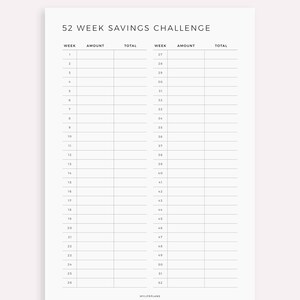 52 Week Savings Challenge for Kindle Scribe, Yearly Saving Plan ...